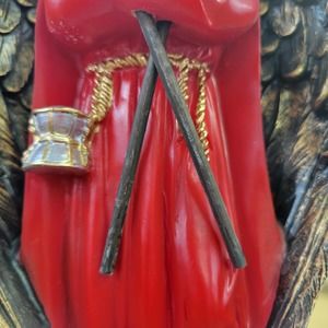 Art | Santa Muerte Red 12 Holy Death Statue With Wings And Two Scythes ...